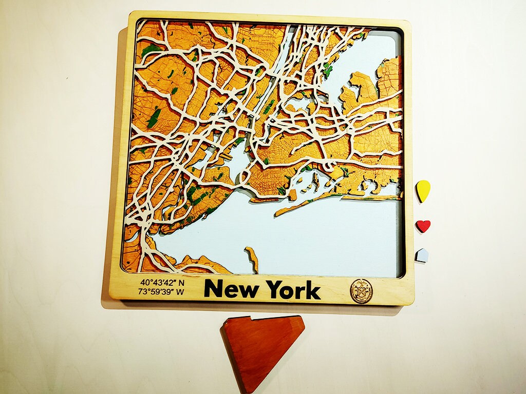 Wooden City Map New York Multilayer Laser Cut Wood Map Any City Map Personal T Laser