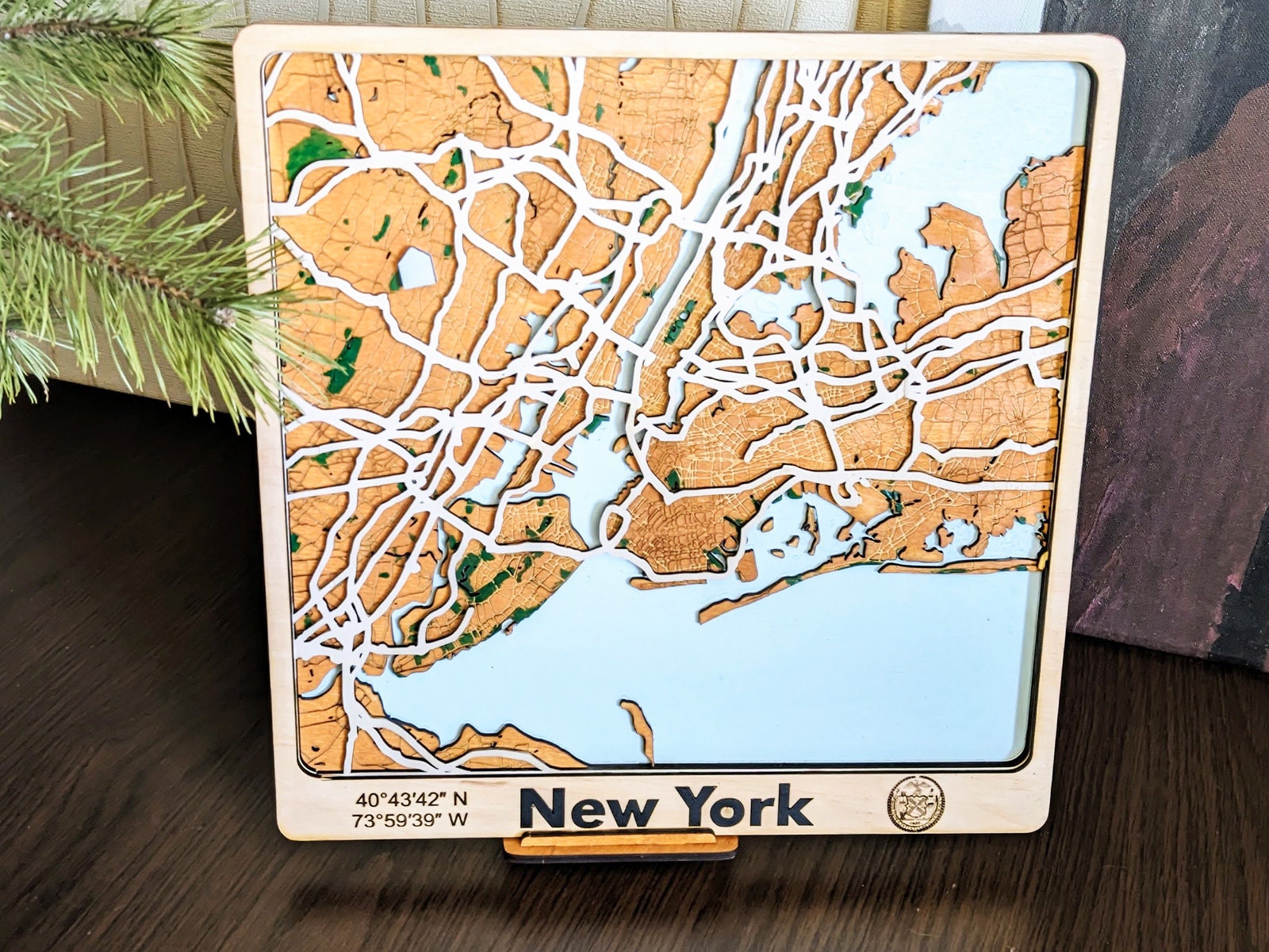 Wooden City Map New York, Multilayer Laser Cut Wood Map, Any City Map ...