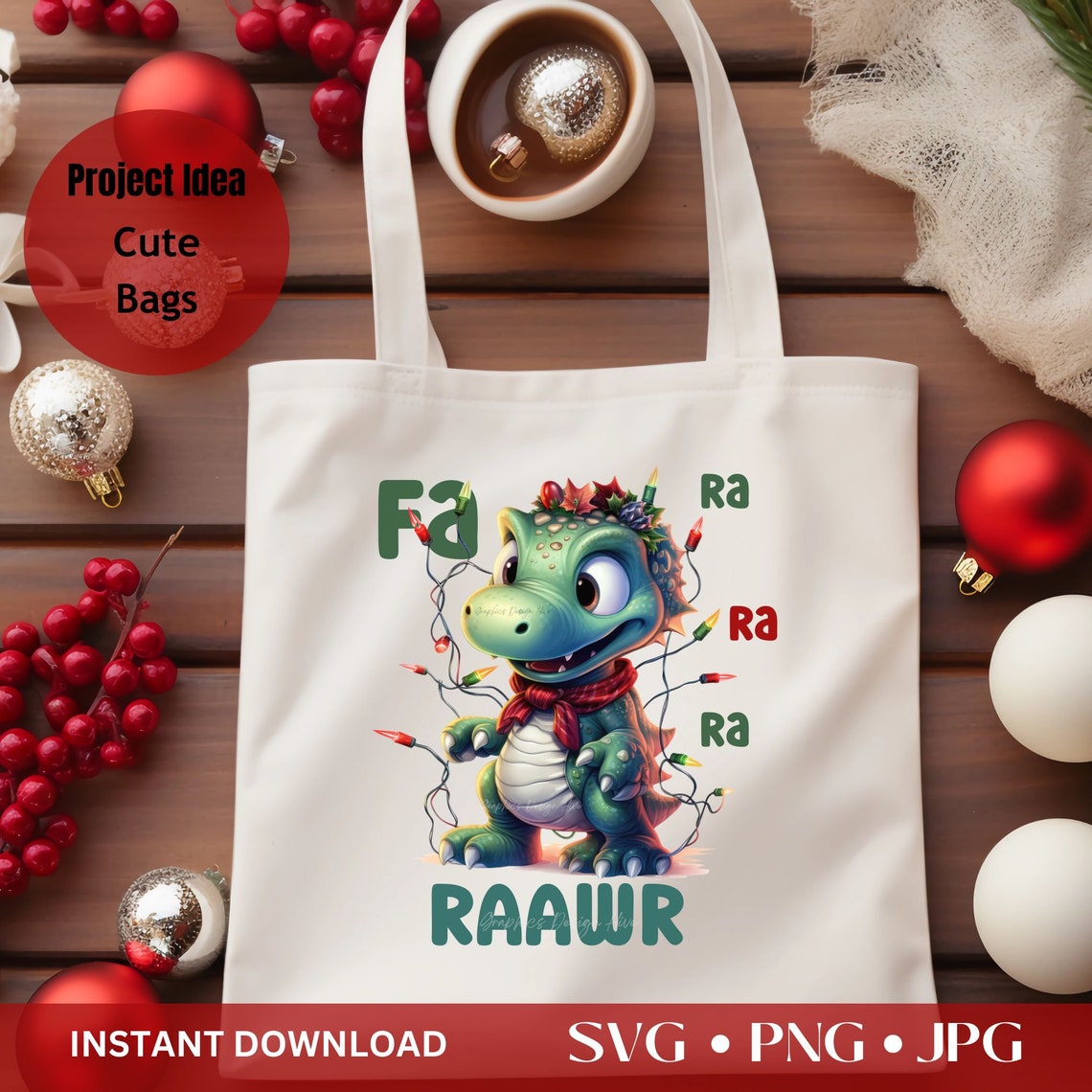 Dinosaur Christmas Png, Cute Dinosaur Png, Christmas Lights Png, Funny ...