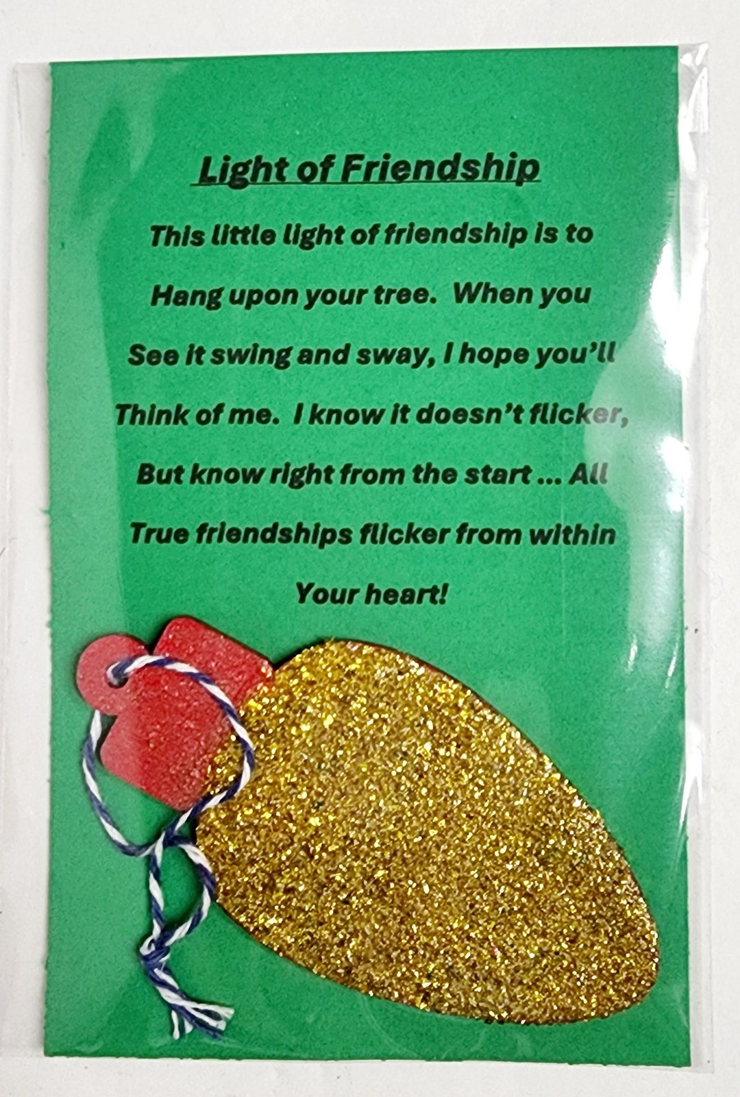 Glittery Friendship Light Bulb Decoration Light of Friendship - Etsy