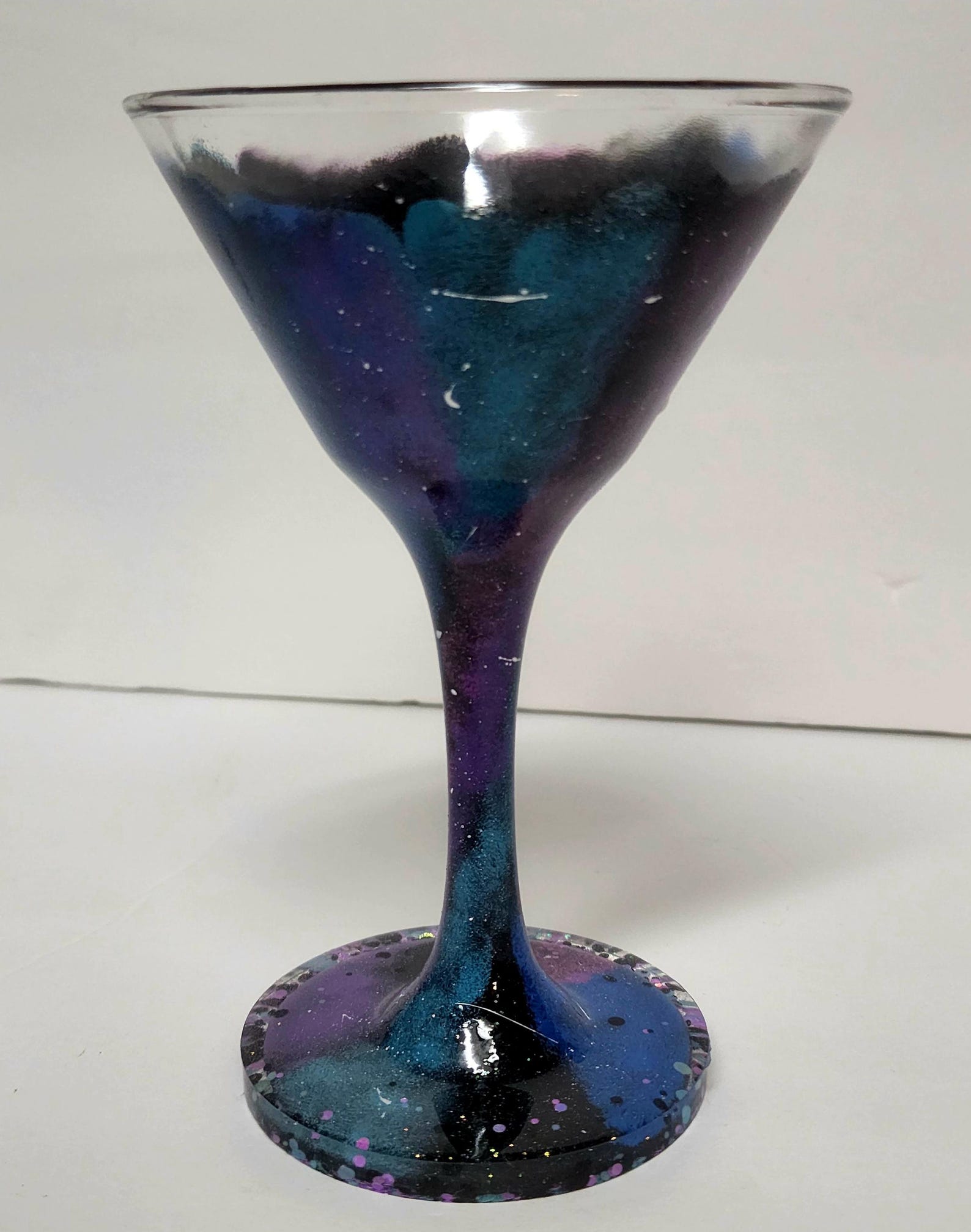 Galaxy Custom Hand Painted Martini Glass - Cocktail Glassware - Etsy