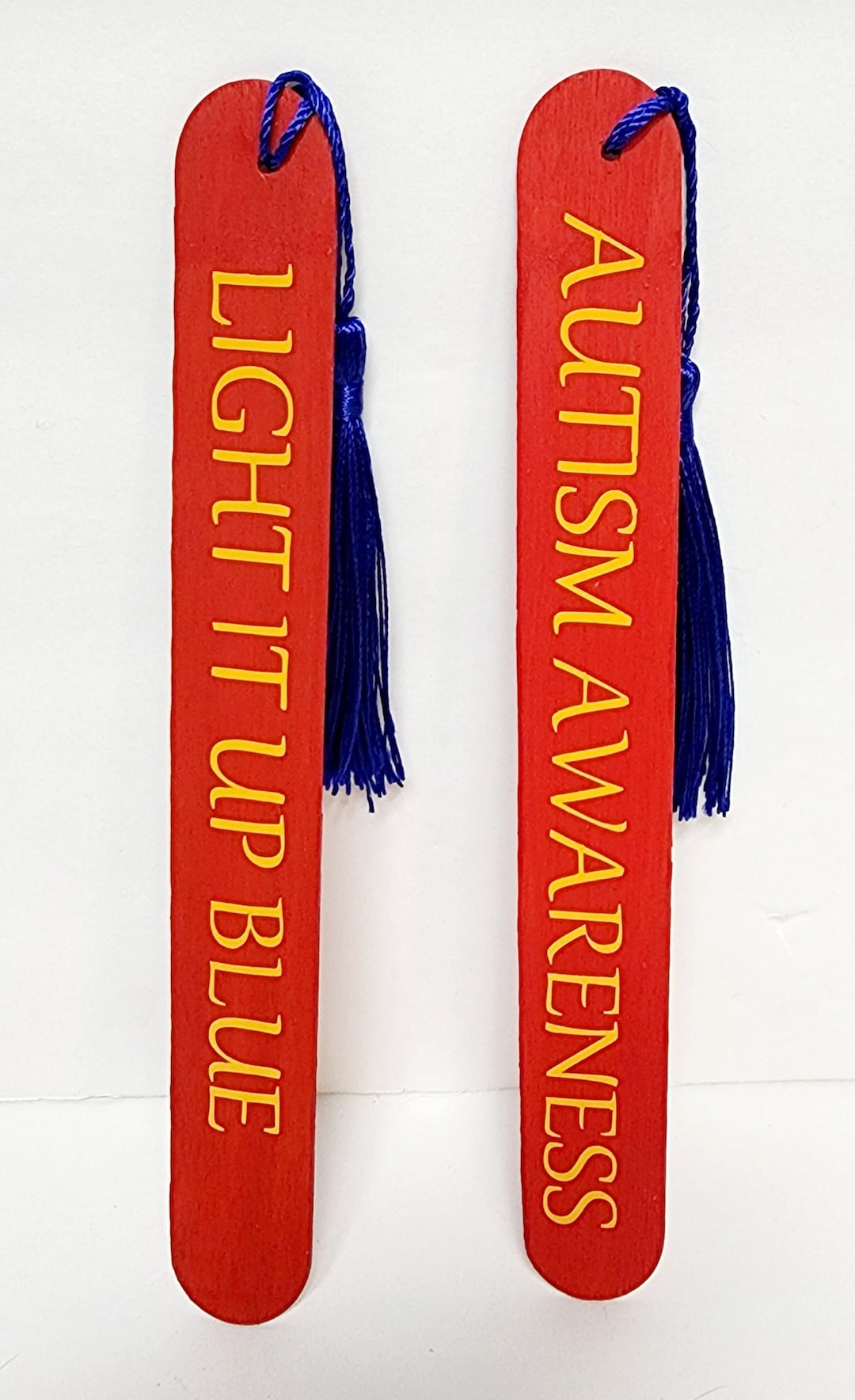 Autism Support Crafted Bookmark Red Yellow Blue Autism Awareness - Etsy