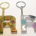 Resin Glitter Letter R Keychain - 1 1/2 X 1 1/2 Inch Gold Gem and Space ...