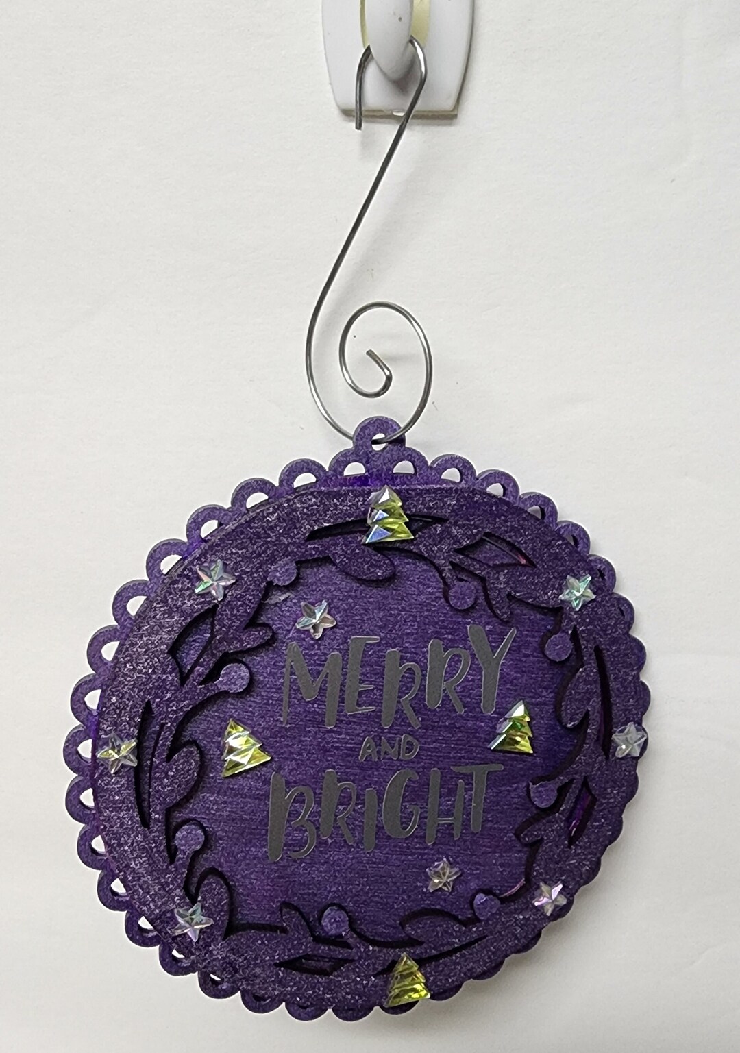 Luxury Purple Merry and Bright Christmas Winter Ornament - Etsy