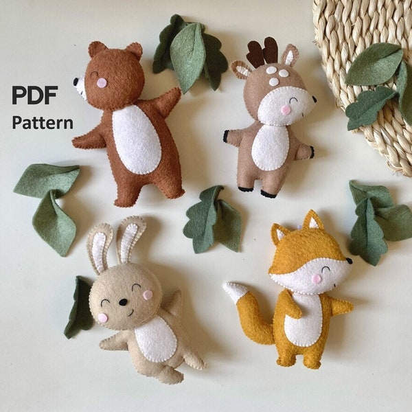 Felt Forest Animals - Etsy
