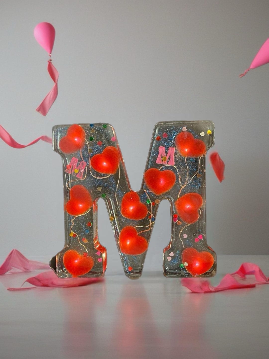 Custom LED Resin Letter – Personalized Light up Initial, Handmade Decor ...