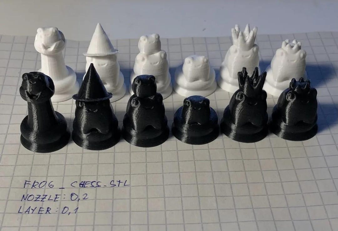 Frog Chess Set Unique 3D Printed 32 Piece Chess Pieces, Fully ...