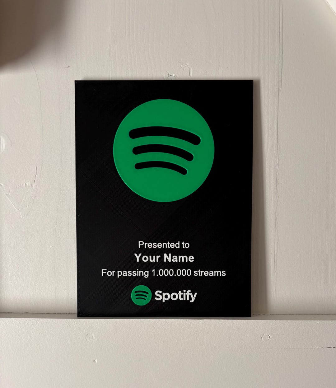 Custom Spotify Streaming Award Personalized Plaque to Celebrate Spotify ...
