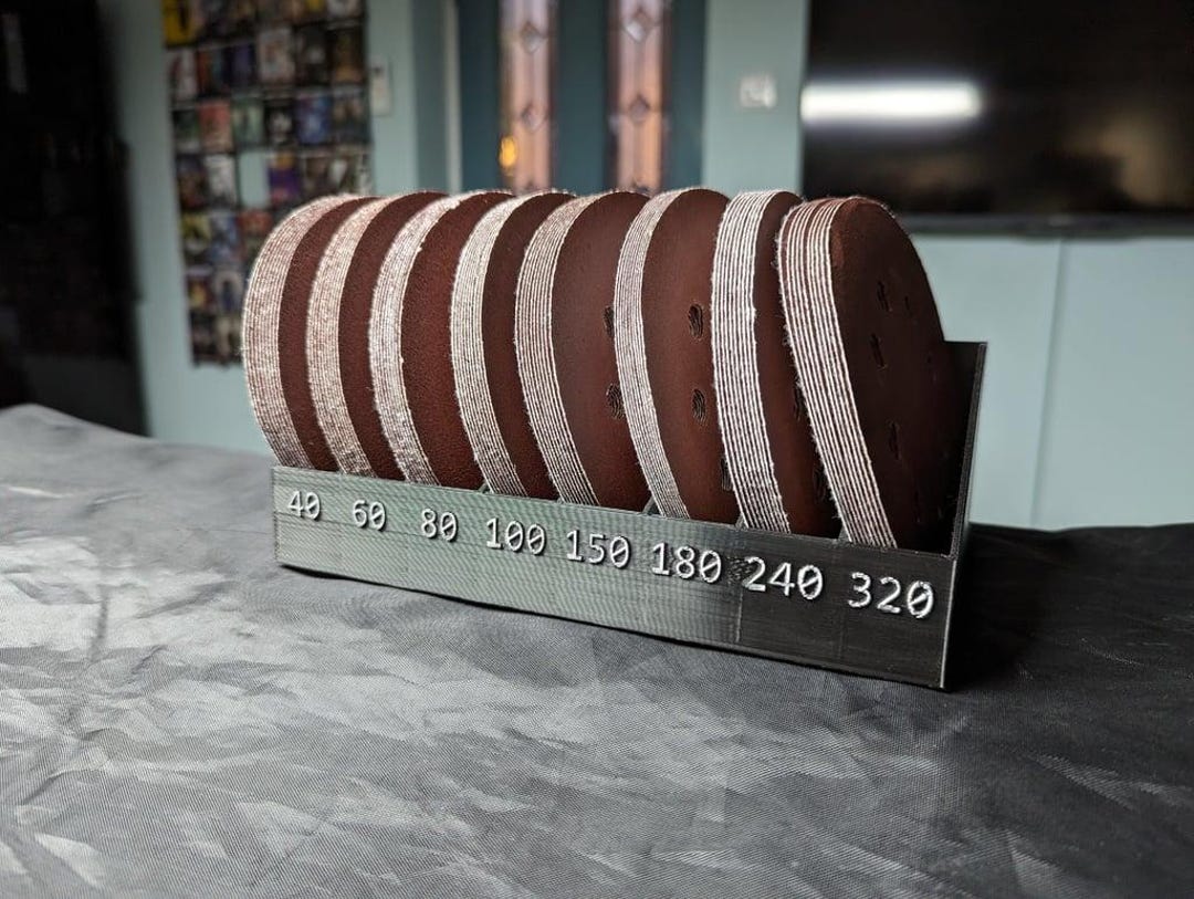 5 Inch Sanding Disc Storage Box Organizer for 40 to 320 Grit Discs ...