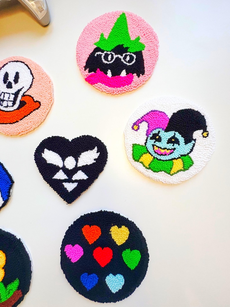 Undertale & Deltrune Punch Needle Coaster – Handmade Wool Gamer Desk ...