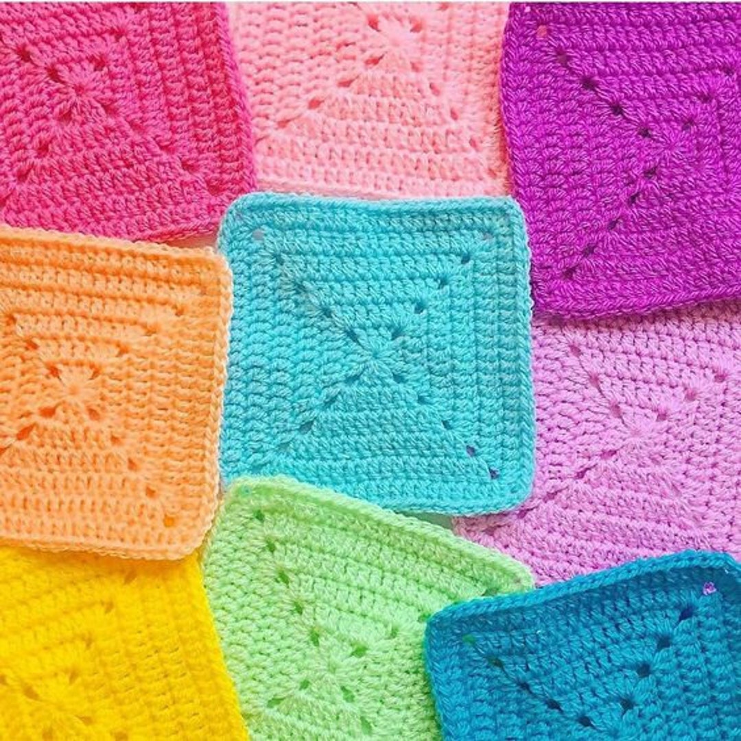 Solid Granny Square Without Gaps 30 Motifs 9 Cm X 9 Cm In Etsy