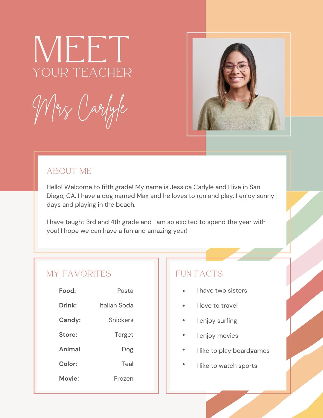 Meet the Teacher Classroom Printable Template, BOHO Teacher ...