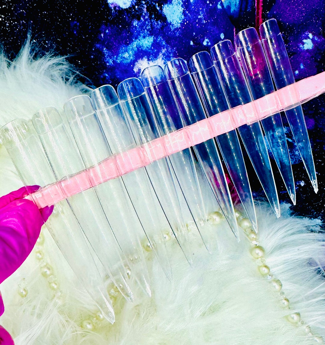 Extra Long Stiletto Nail Tips | False Nail Tips Half Cover| Nail Faker ...