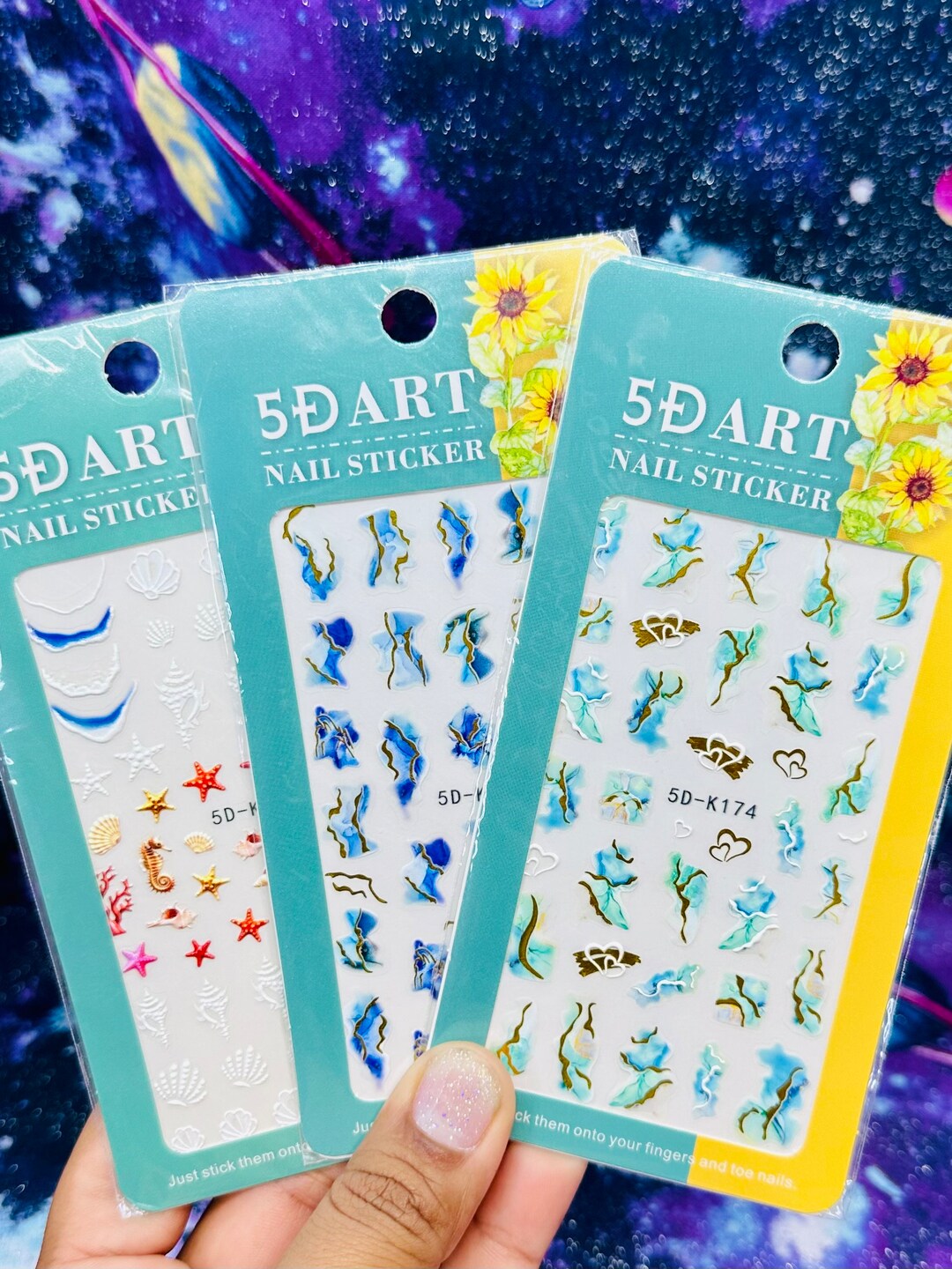 Mermaid Nail Stickers |5D Nail Art Stickers - Etsy