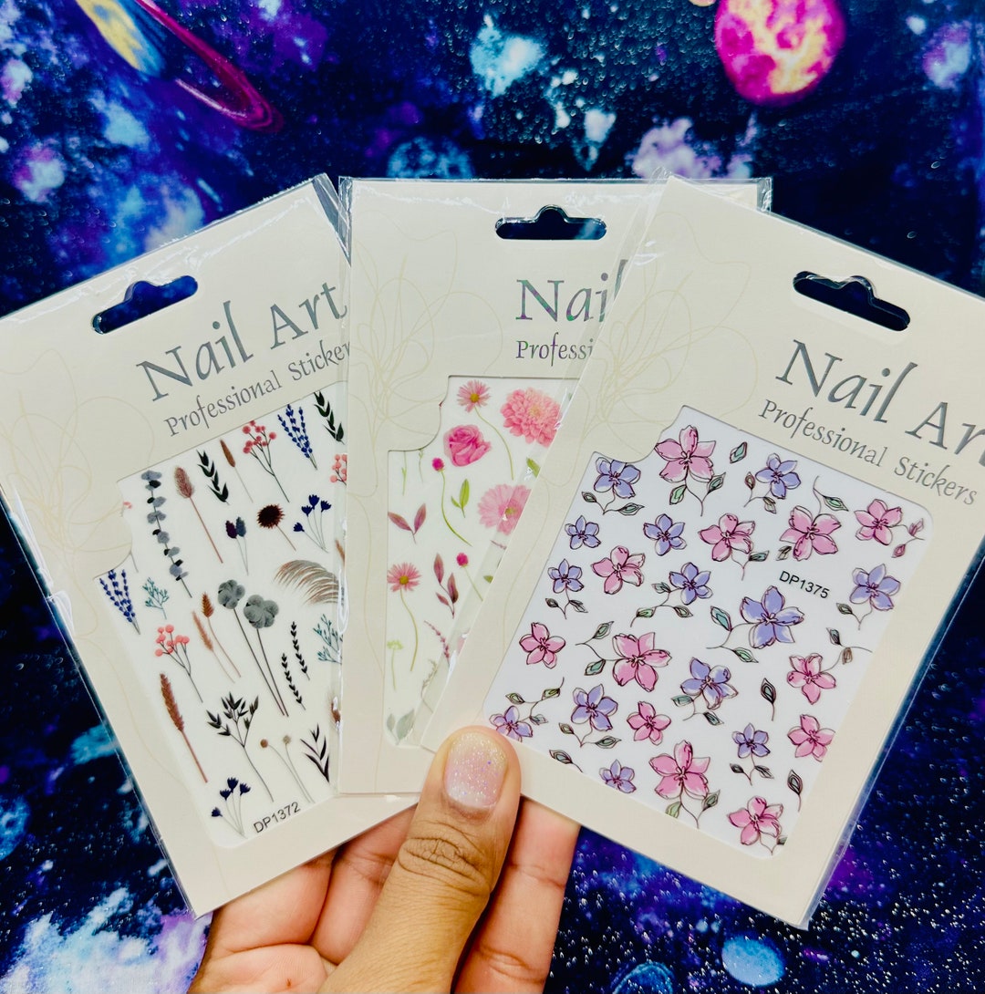 Abstract Flower Nail Art Stickers - Etsy