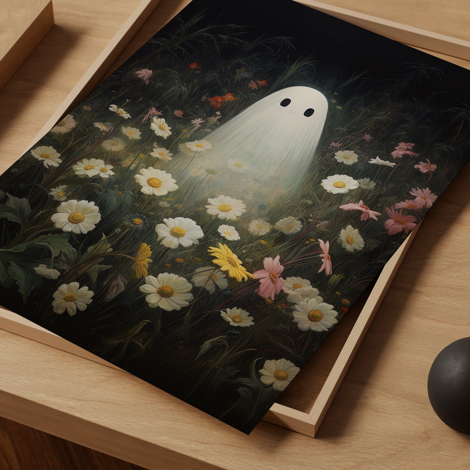 Ghost Gothic Art Print Halloween Spooky Home Office Decor College Dorm ...