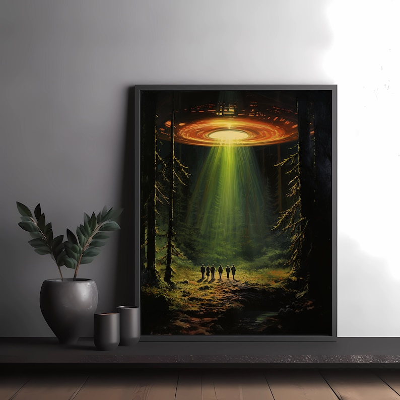 UAP UFO Art Print Art Home Office Decor College Dorm Room Mystery Wall ...