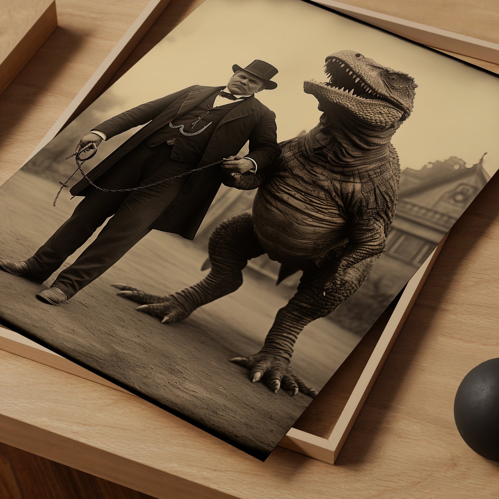 Dinosaur Cowboy Art Print Dark Dark Academia Gothic Home Decor Vintage ...