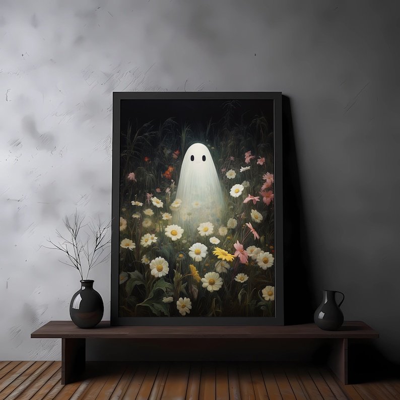 Ghost Gothic Art Print Halloween Spooky Home Office Decor College Dorm ...
