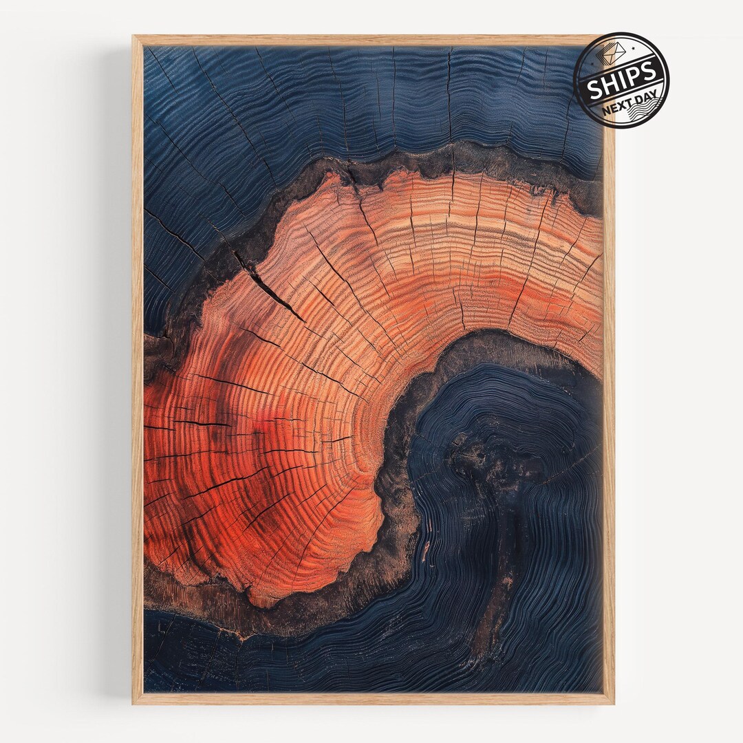 Tree Ring Wall Art, Abstract Colorful Tree Ring Wall Decor, Minimalist ...