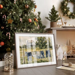 Laundry on a Line Laundry Room Watercolor Horizontal Posters Laundry ...
