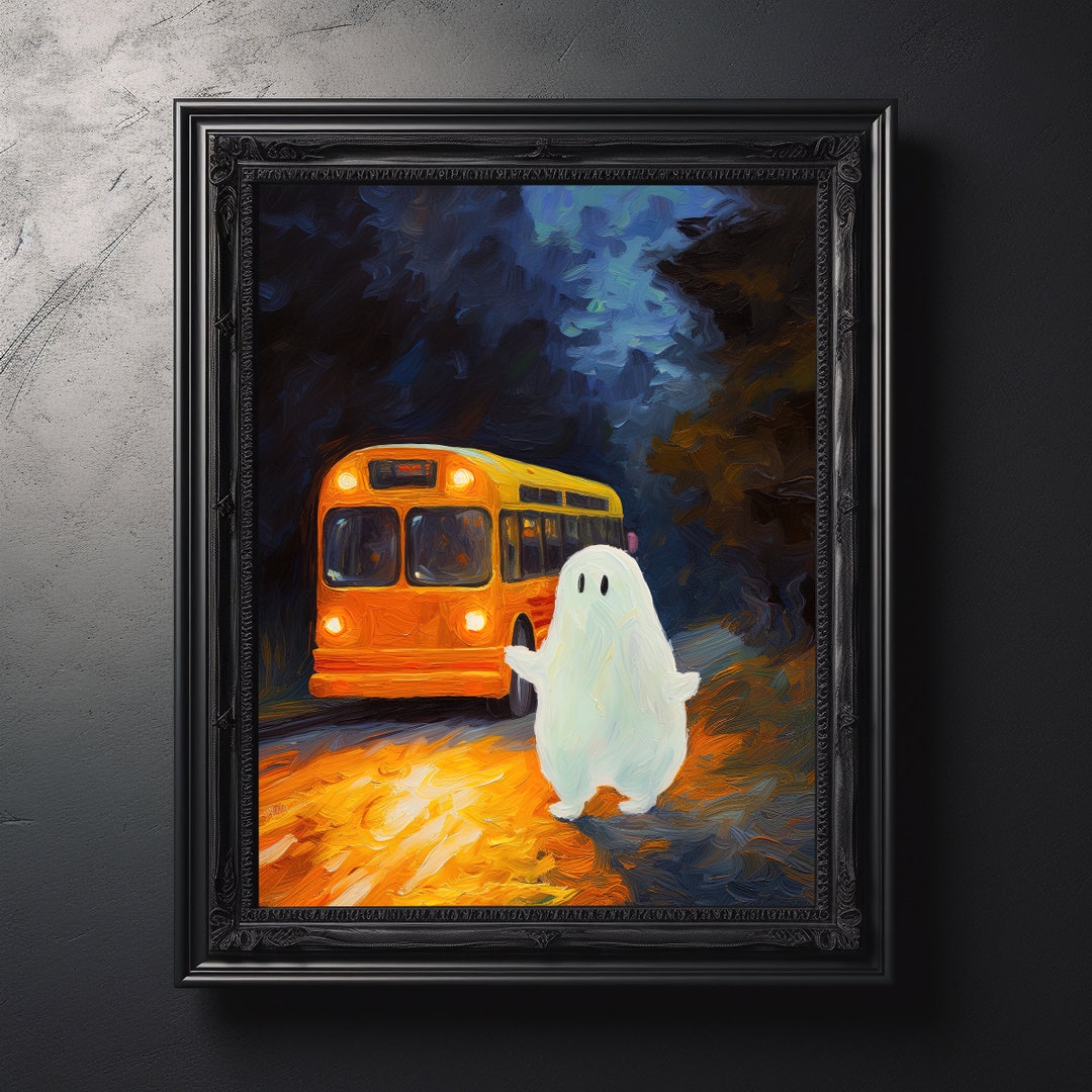 Ghost Waiting for a School Bus Gothic Vintage Poster Art Print Dark ...