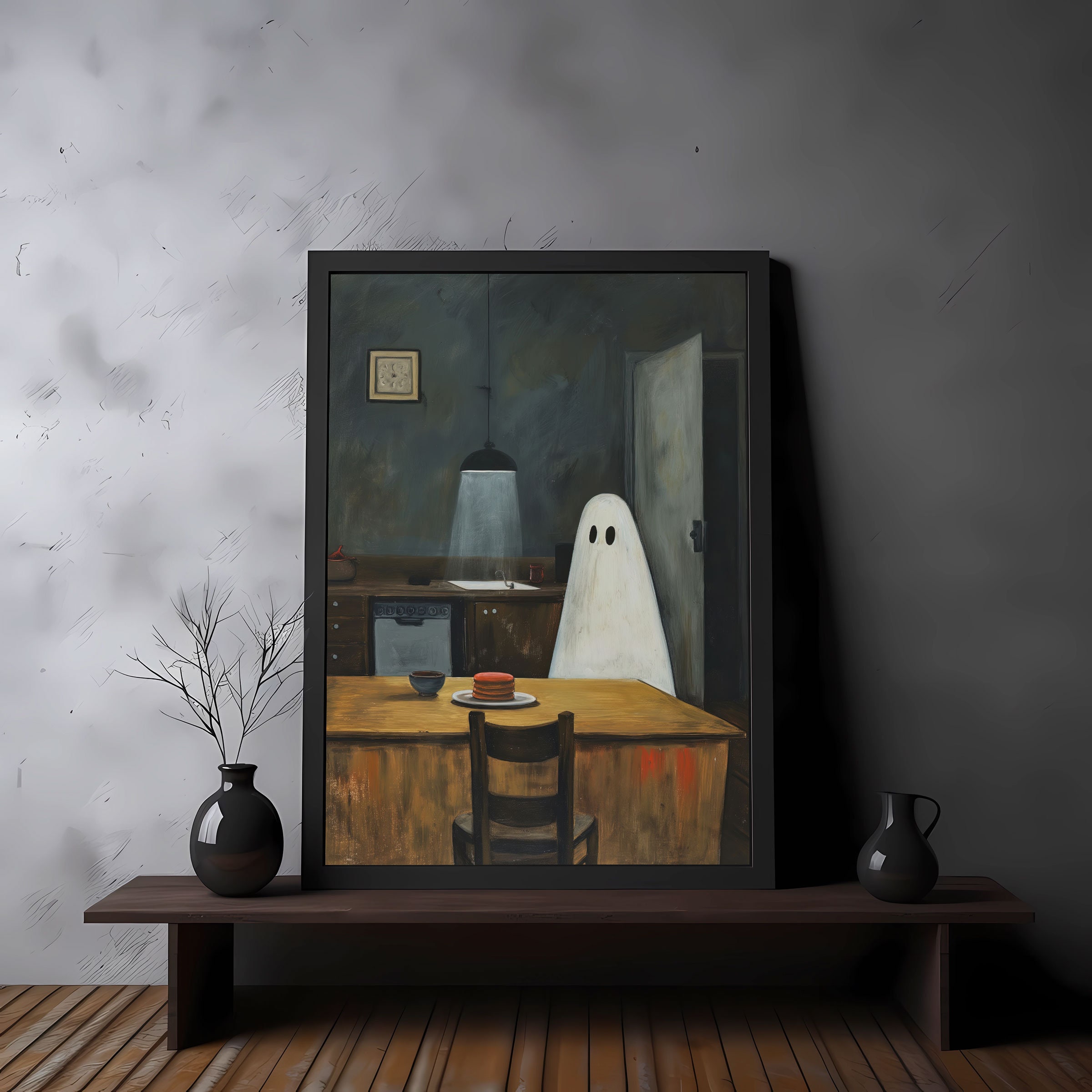Kitchen Wall Art Ghost Painting Breakfast Poster Art Print Ghost ...
