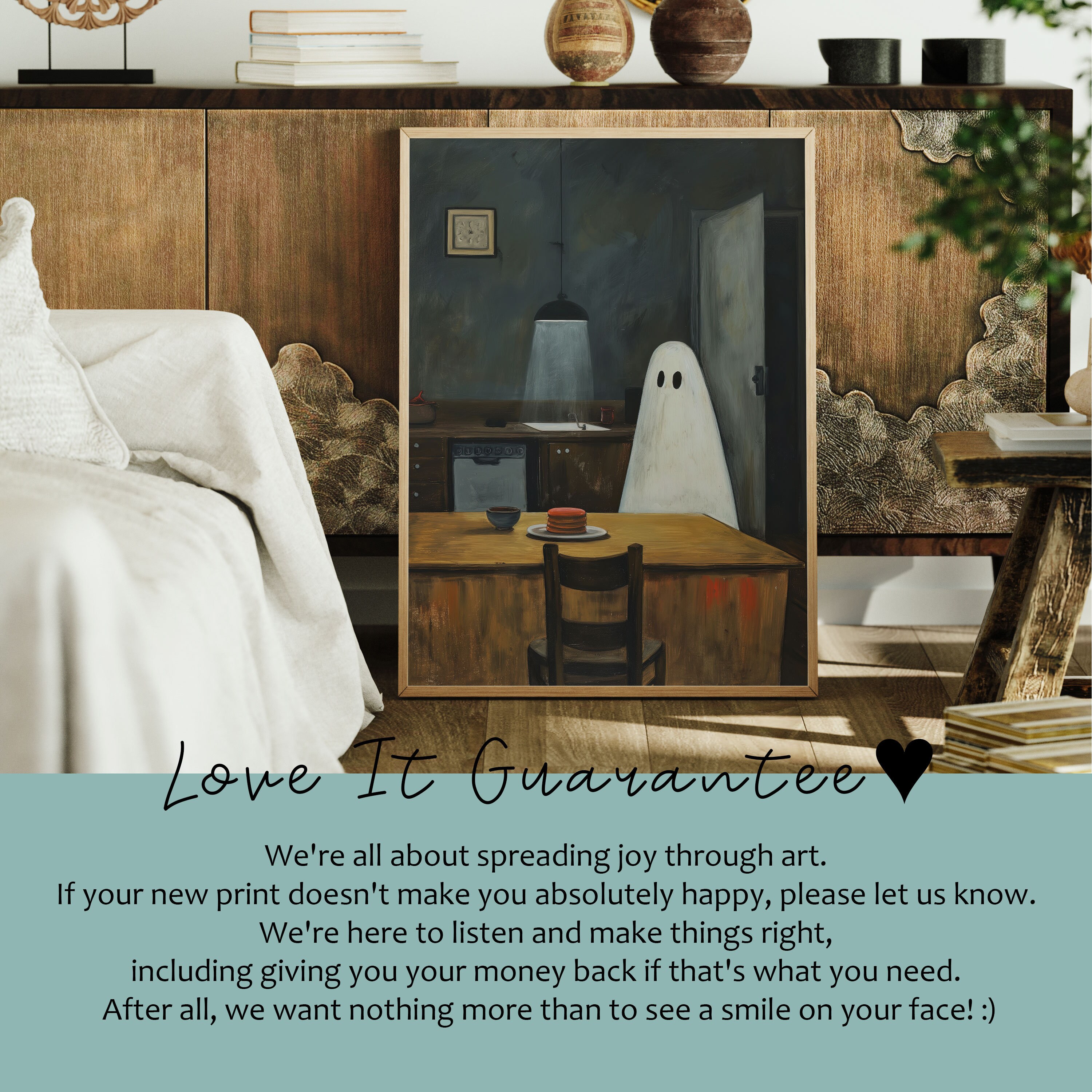 Kitchen Wall Art Ghost Painting Breakfast Poster Art Print Ghost ...