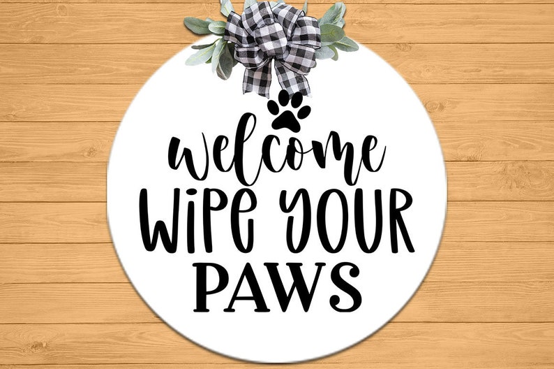 Dog Welcome Sign SVG Bundle, Dog Bandana SVG, Dog Sign SVG, Door Hanger ...