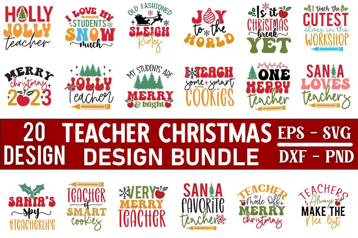 Teacher Christmas SVG Bundle, Christmas SVG, School Christmas Svg ...