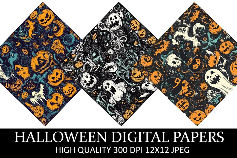 Halloween Digital Paper Mega Bundle , Seamless Gothic, Spooky, Vampire ...