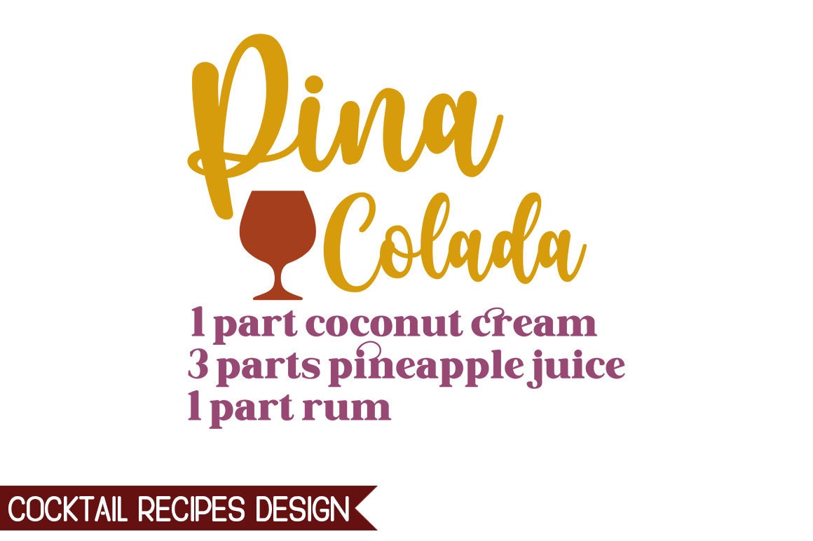 Cocktails Recipe SVG Bundle, Cocktail Recipe Svg, Cocktail Recipe for ...