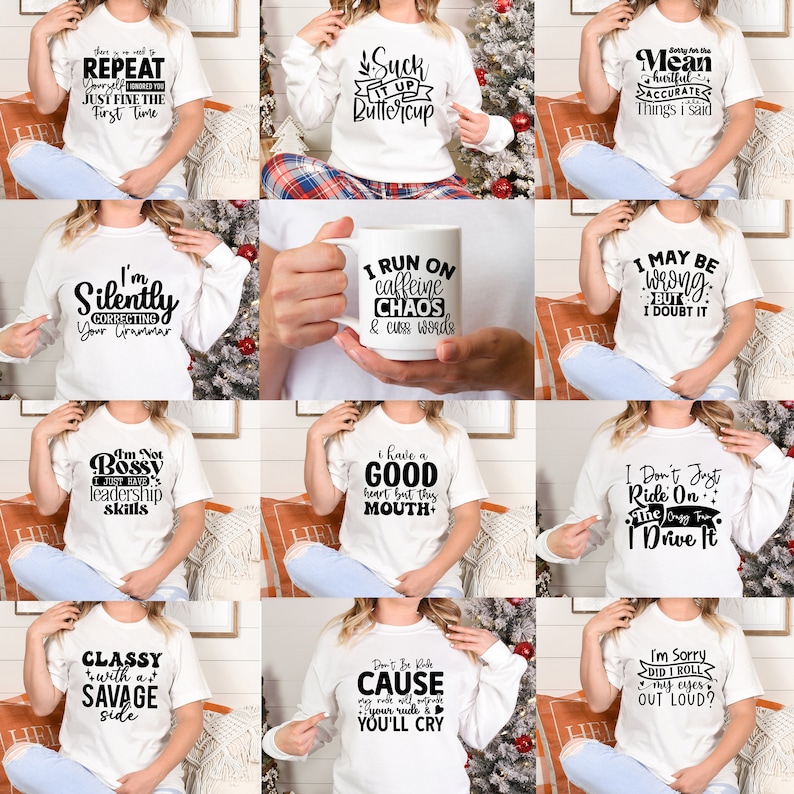 Sarcastic Sayings SVG Bundle, Funny Humor Designs (printable) - Etsy