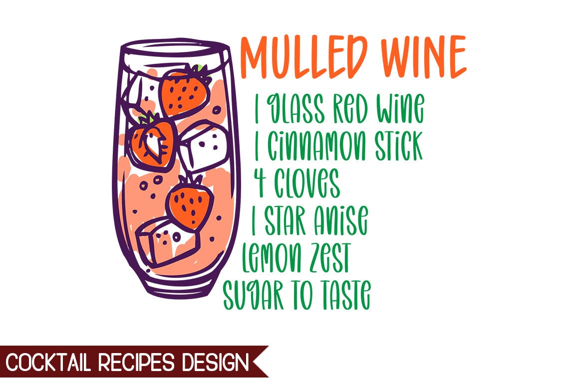 Cocktail Recipes SVG Bundle, Card Making, DIY Projects (dxf, Eps, Png ...