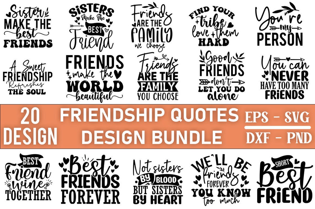 Best Friends SVG Bundle, Friendship Bundle SVG, Cut Files, Clip Art ...