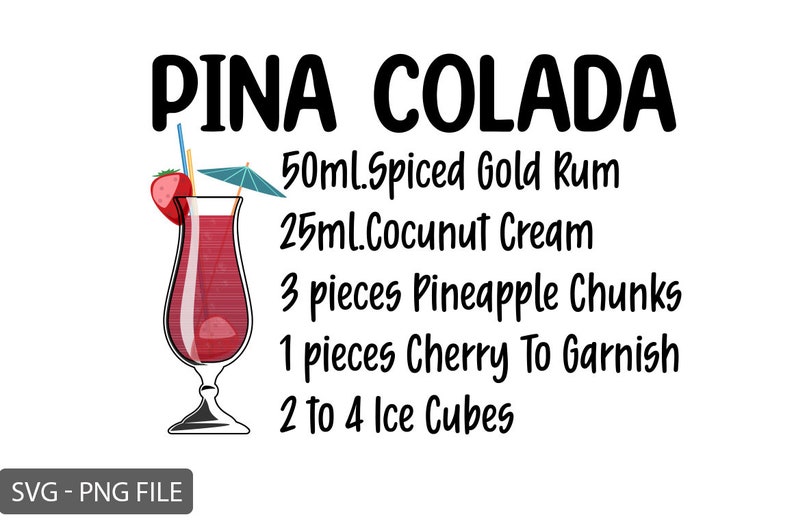 Cocktails Recipe SVG Bundle, Cocktail Recipe Svg, Cocktail Recipe for ...