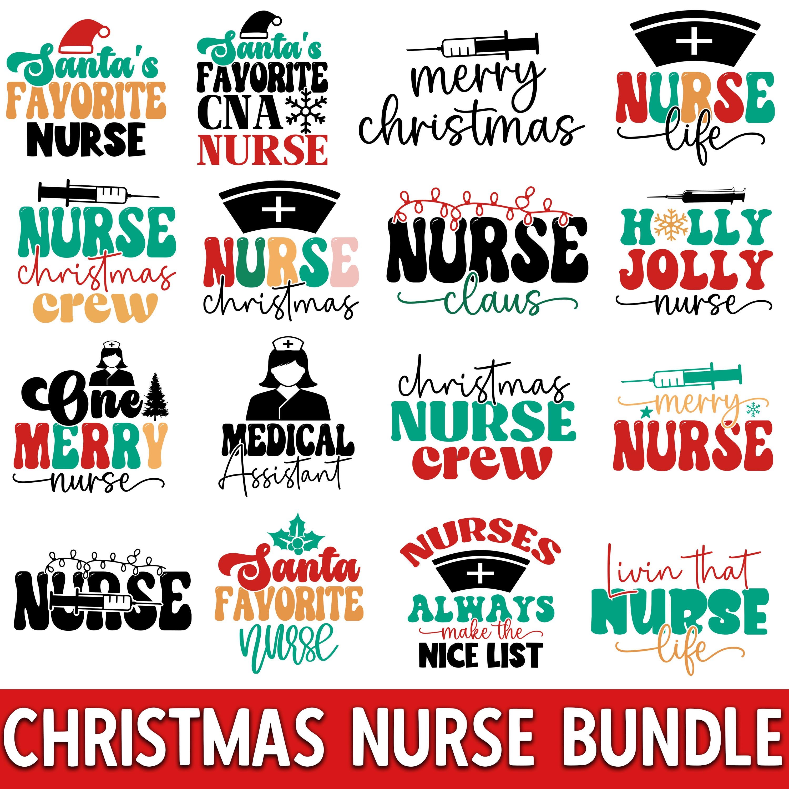 Christmas Nurse SVG Bundle, Holiday Shirt Cut File (digital Download ...
