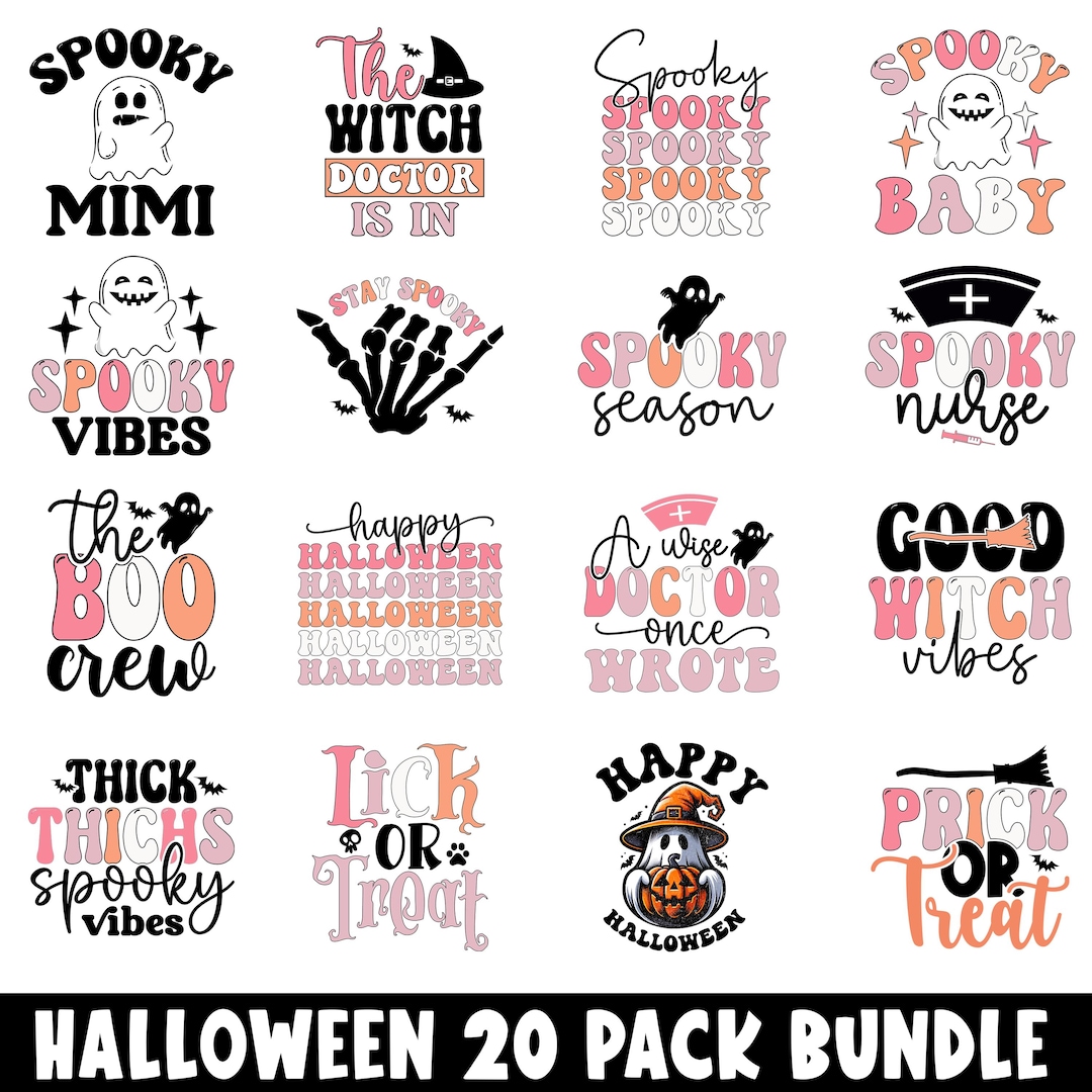 Retro Halloween Bundle SVG | Witch Svg | Ghost SVG | Halloween Shirt ...