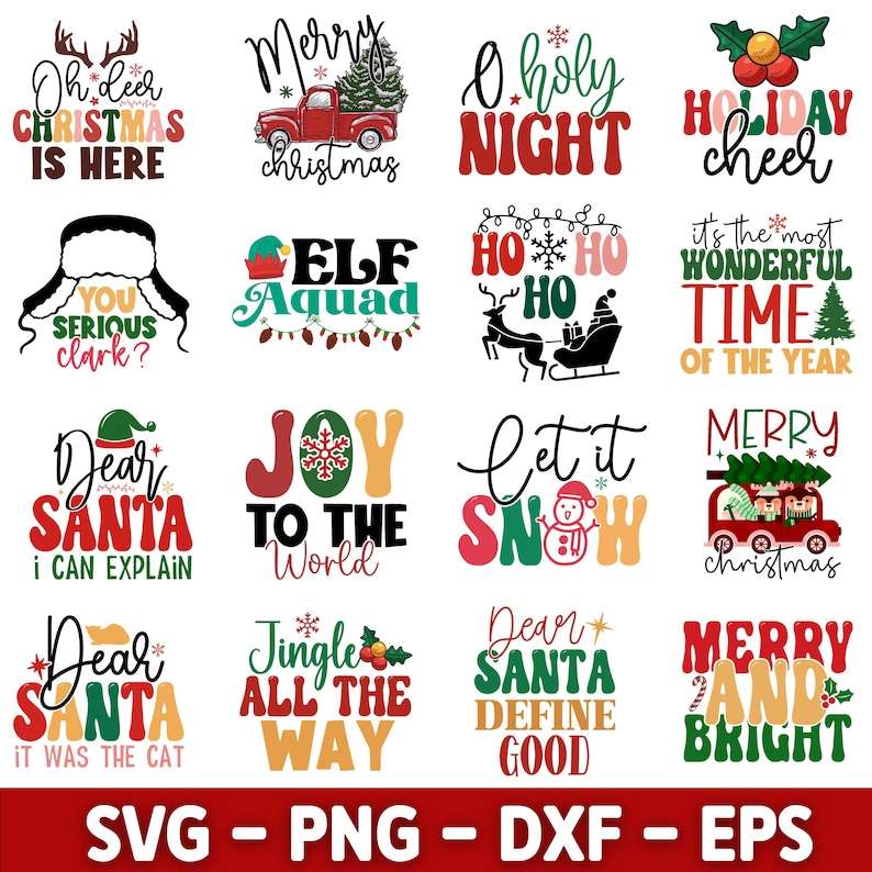 Funny Christmas SVG Bundle | Holiday Quotes, Clip Art (cut File) - Etsy