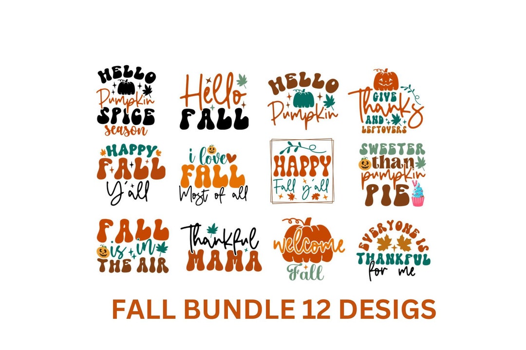 Fall Bundle SVG, Thanksgiving Svg, Autum Svg, Autumns Bundles, Cut File ...