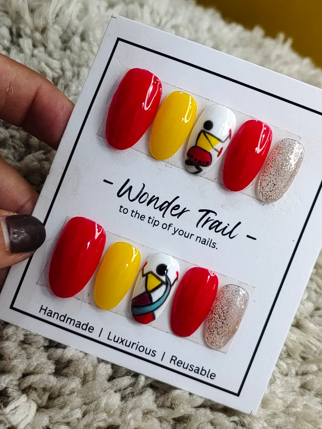 Navratri Nails Traditional Garba Nails Dandiya Nails - Etsy