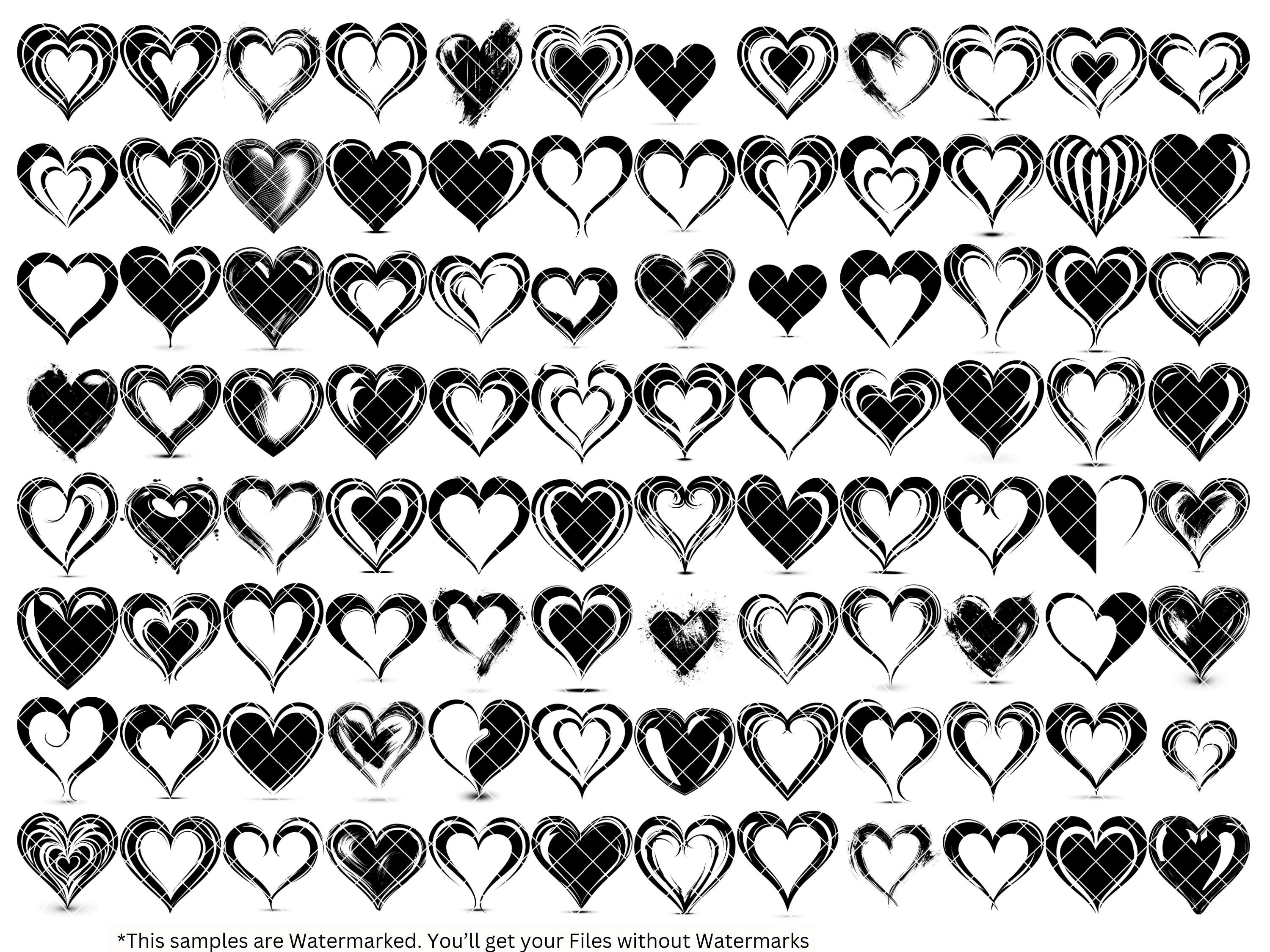 300 Heart Cliparts PNG SVG Transparent Background Commercial Use Cute ...