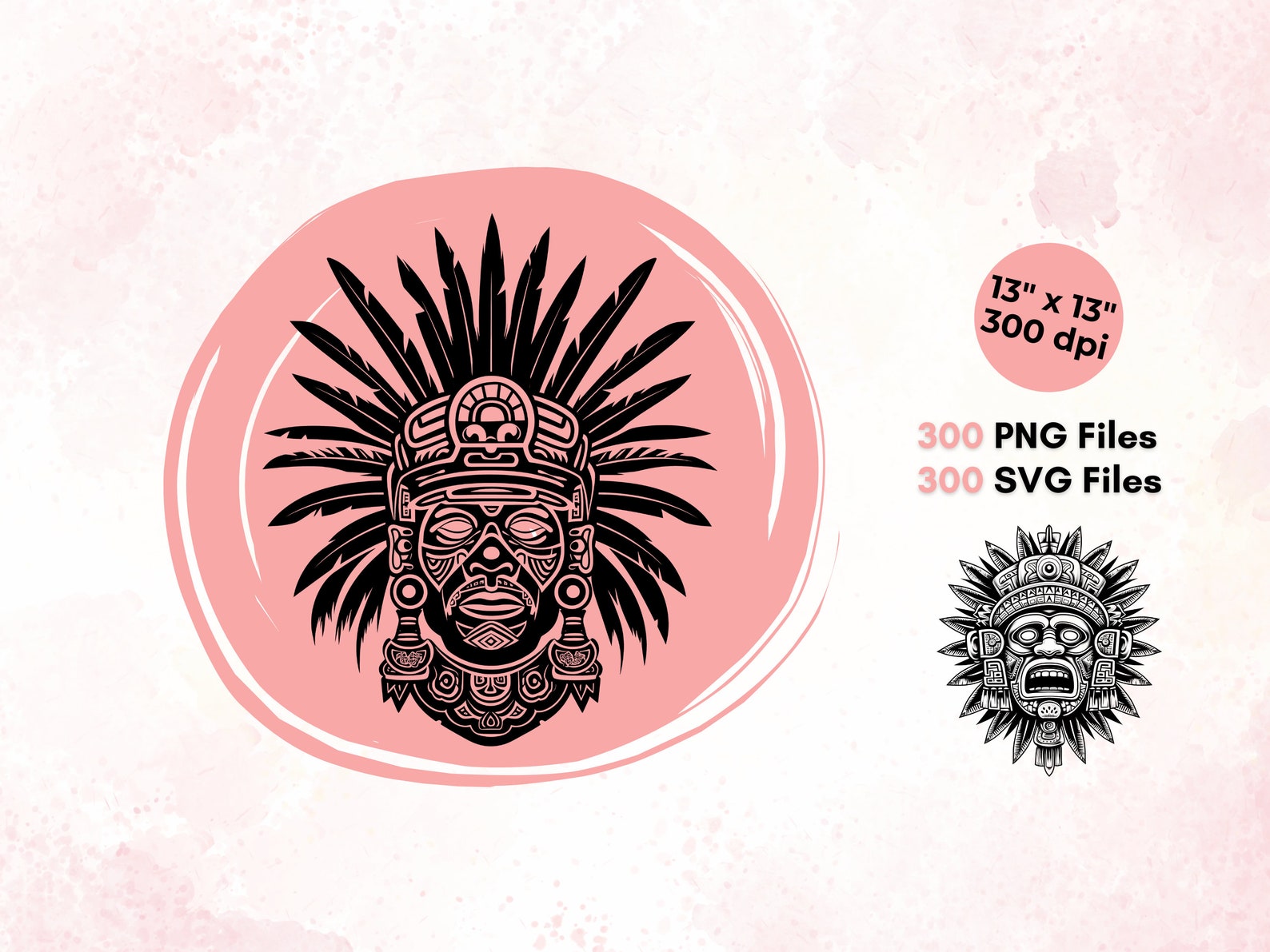 300 Aztec Clipart PNG SVG Transparent Background Commercial Use Black ...