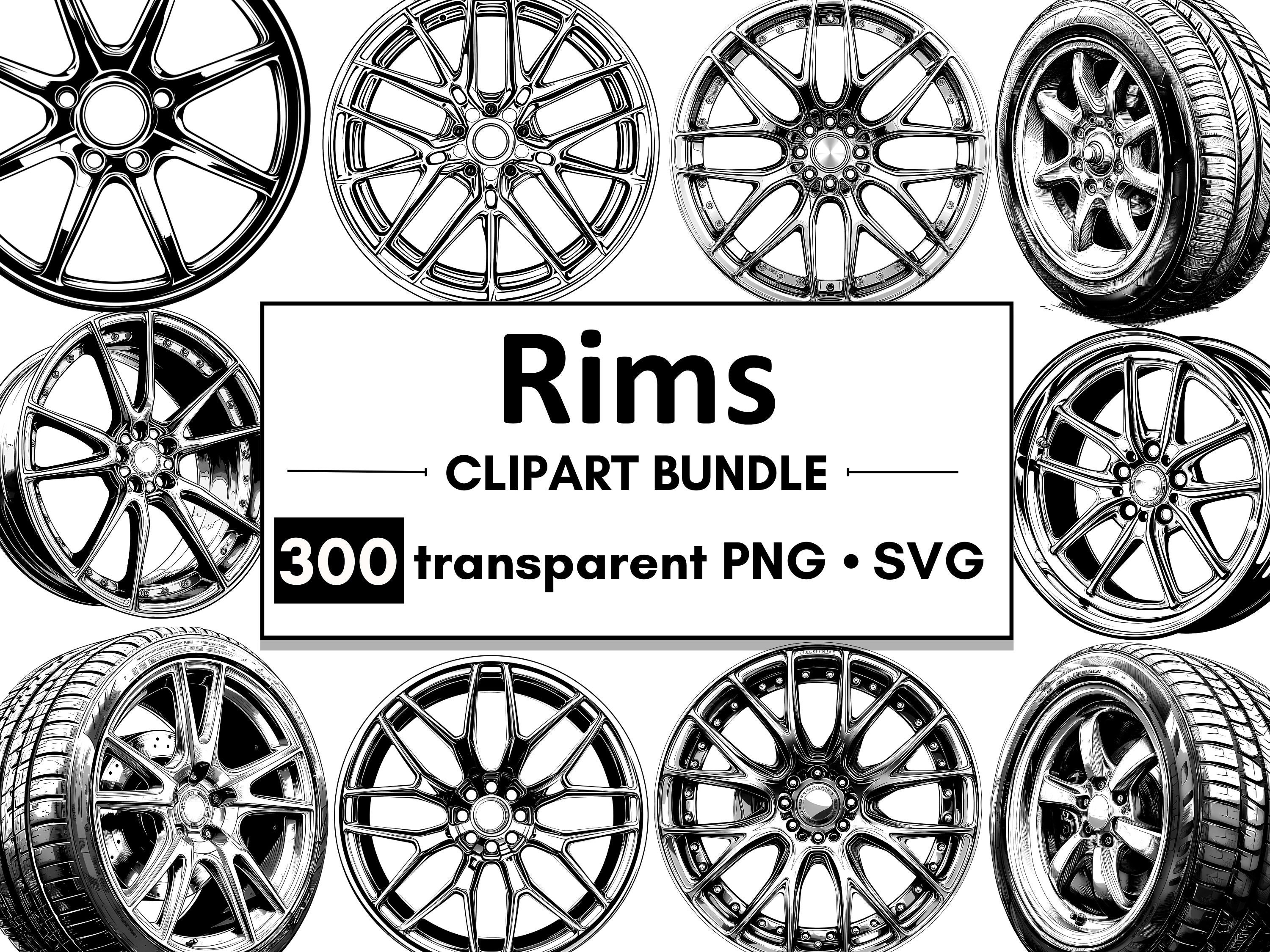 300 Rims Clipart Bundle | PNG and SVG With Transparent Backgrounds ...