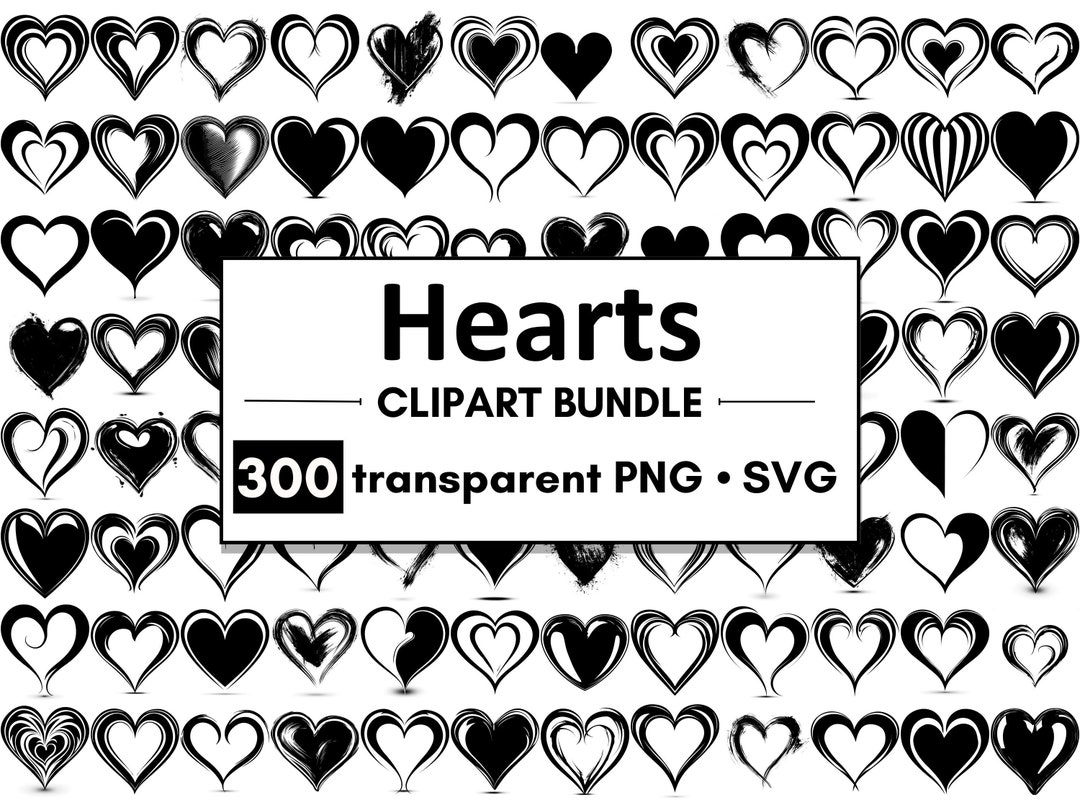 300 Heart Cliparts: PNG & SVG, Transparent Background (commercial Use ...