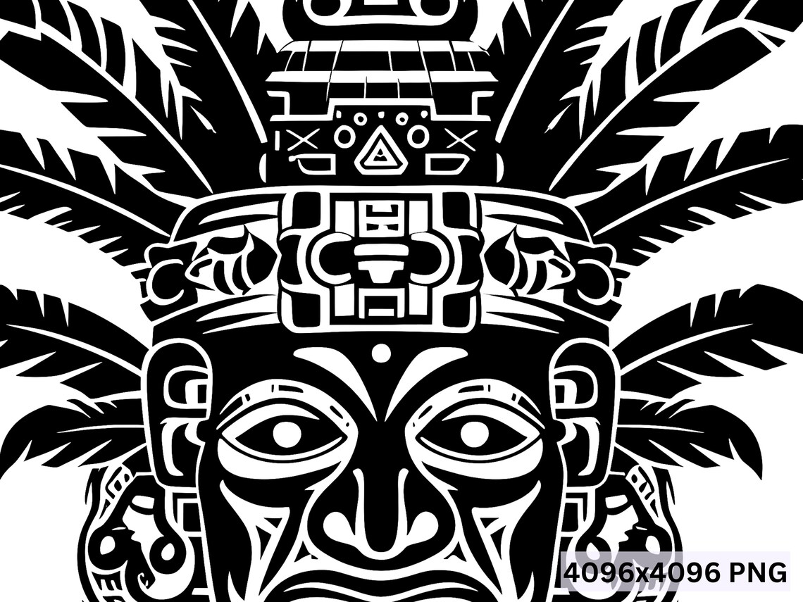 300 Aztec Clipart PNG SVG Transparent Background Commercial Use Black ...