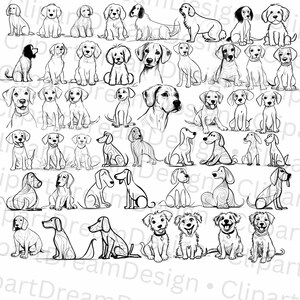 780 Cute Dog Clipart Bundle | 45 Breeds in PNG and SVG | Adorable ...