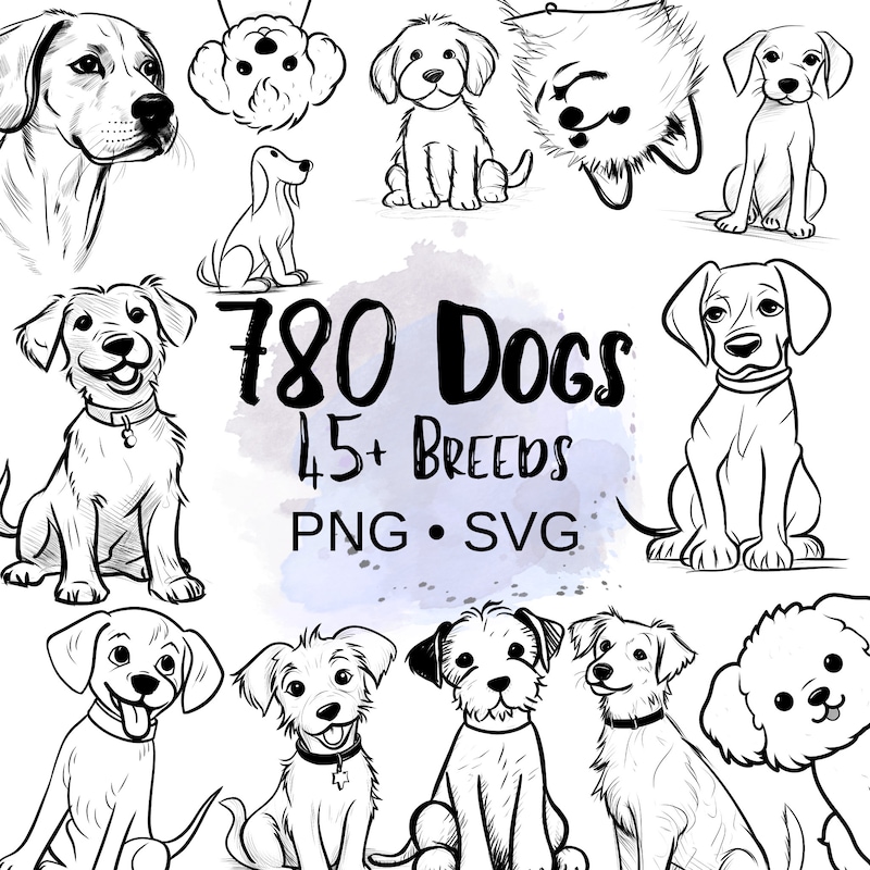 Cute Dog Clipart - Etsy