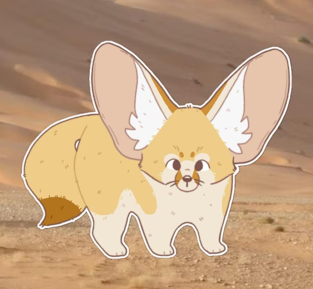 Glossy Fennec Fox Sticker - Etsy