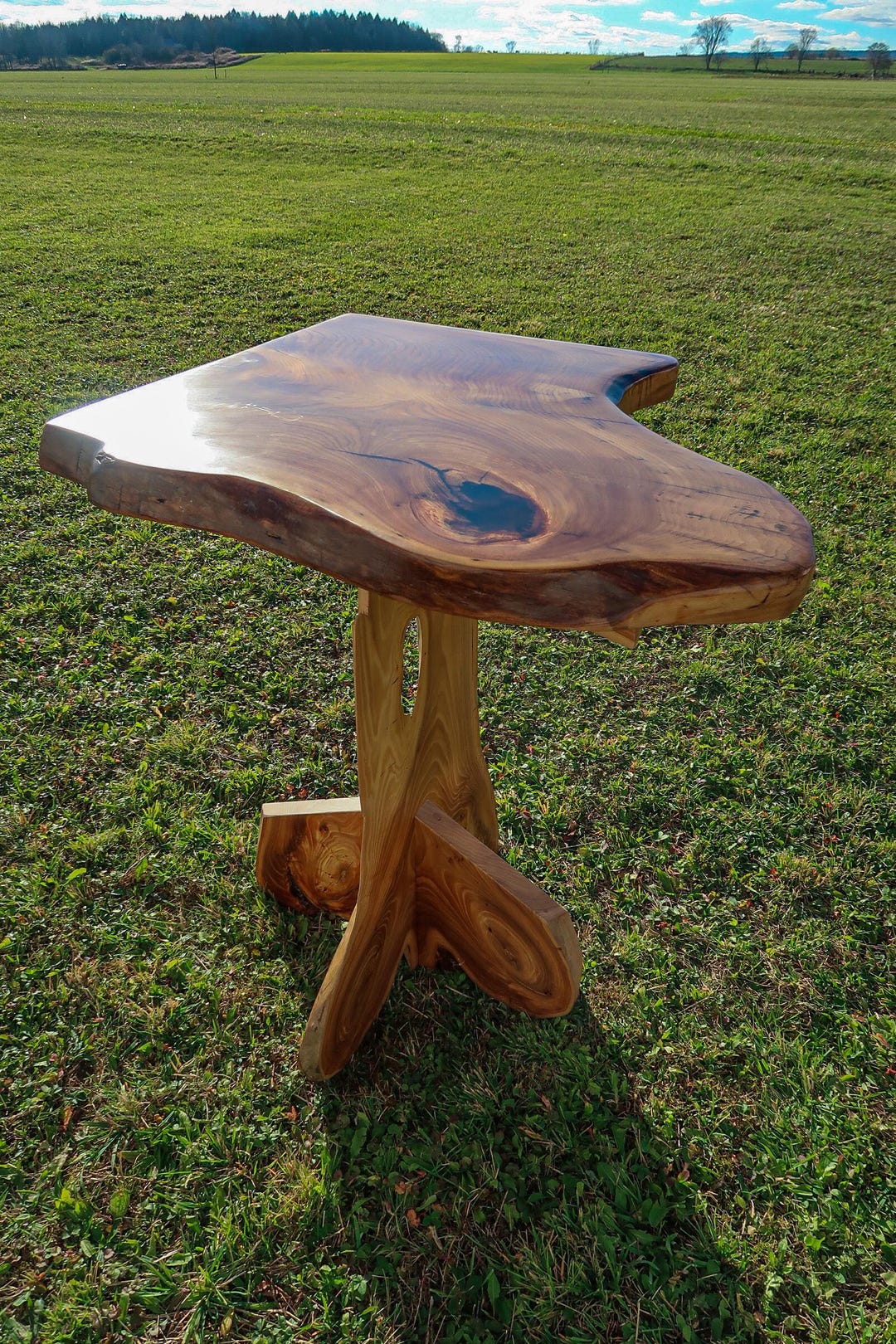 Rustic Scotch Elm Bar Table Live Edge Design - Etsy